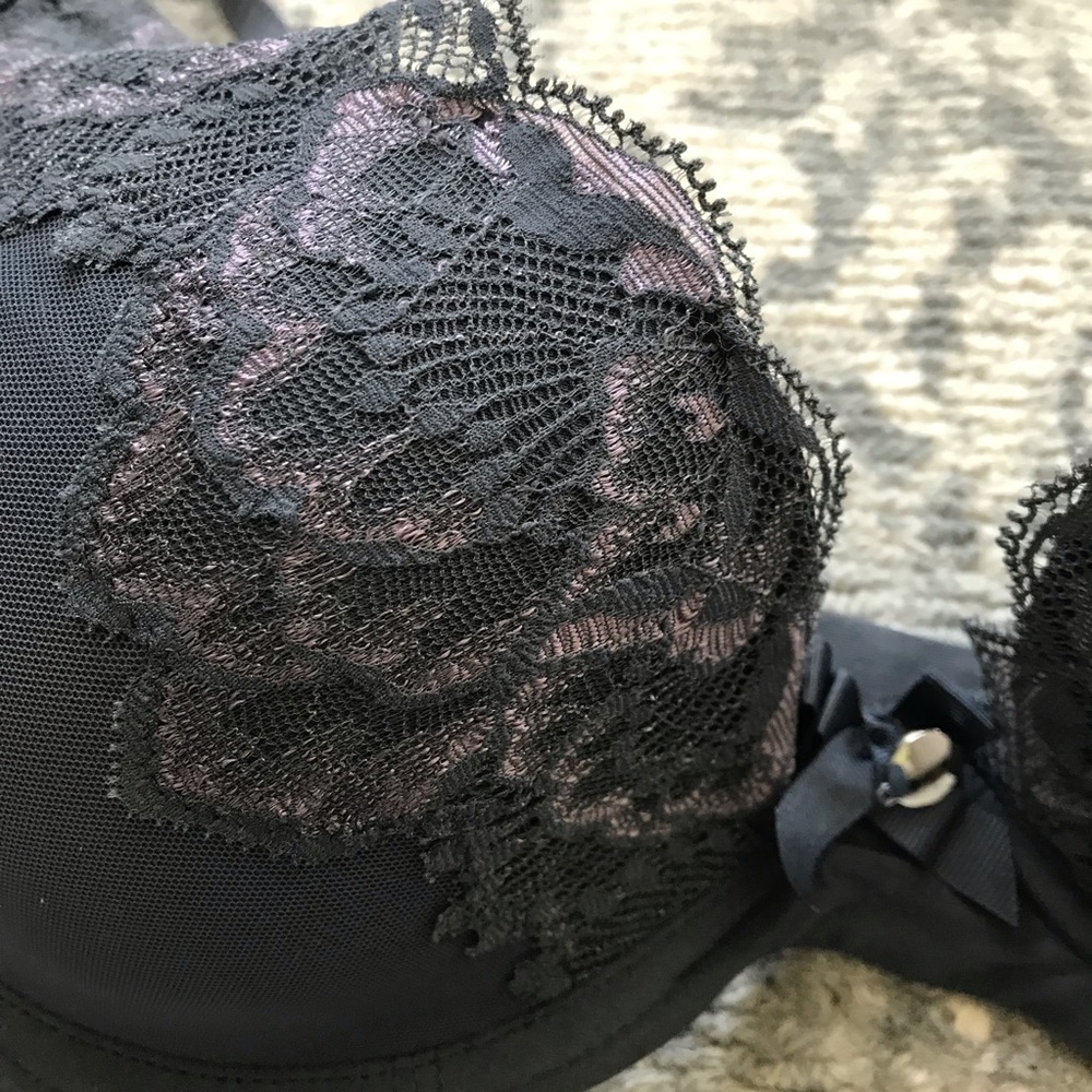 Chantelle Orangerie Grey Lace Plunge Bra 34d - Gem